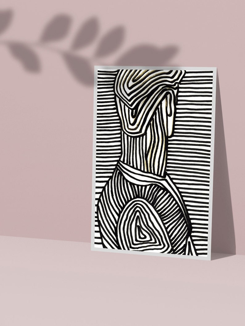 Man Body Line Drawing Male Figure Art Abstract Masculine - Etsy