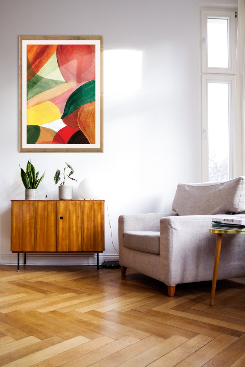 Colorful and Bold Abstract Art Print Stylish Contemporary Oil | Etsy