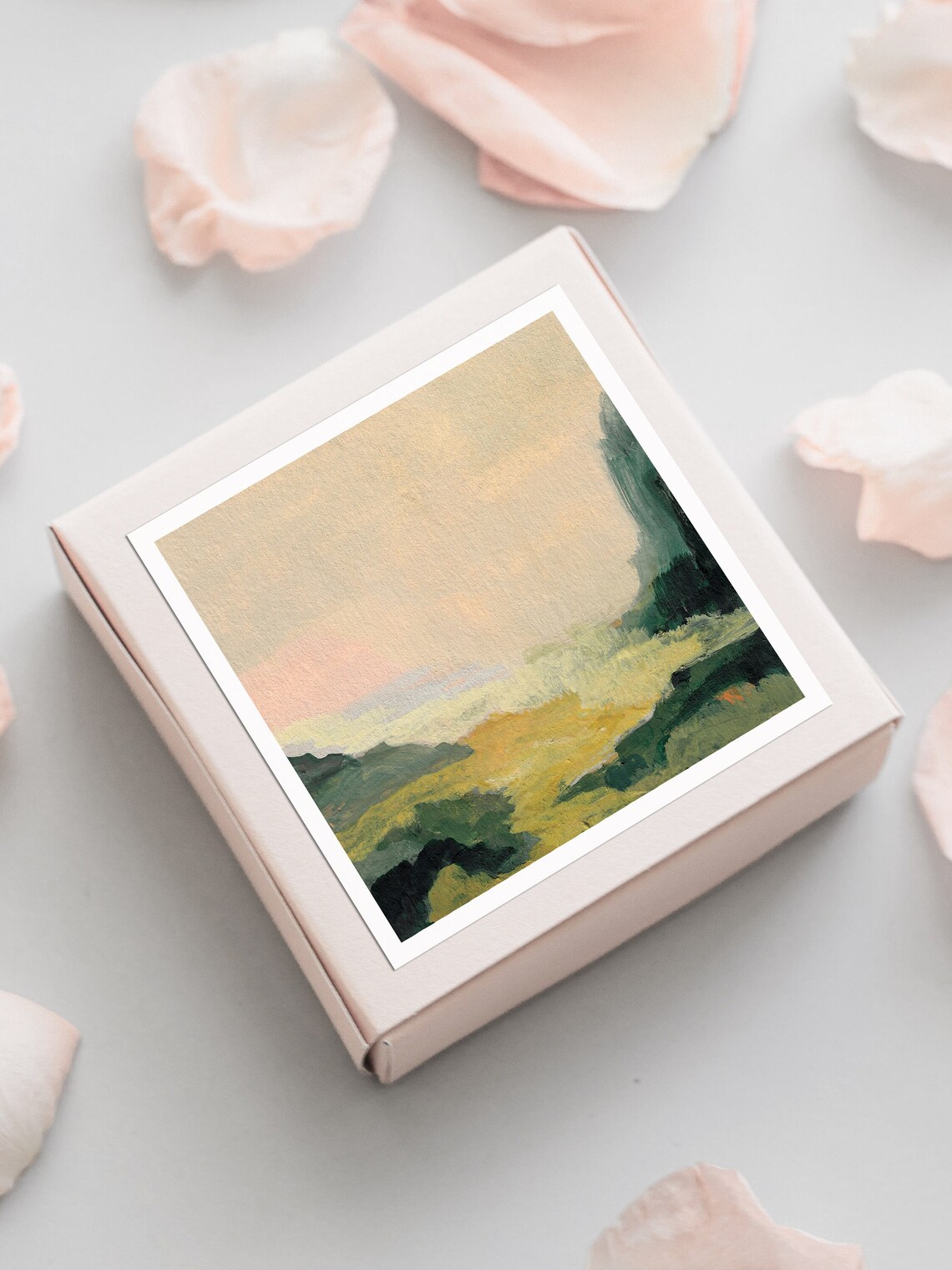 Square Landscape Painting Vintage Landscape Art Nature - Etsy