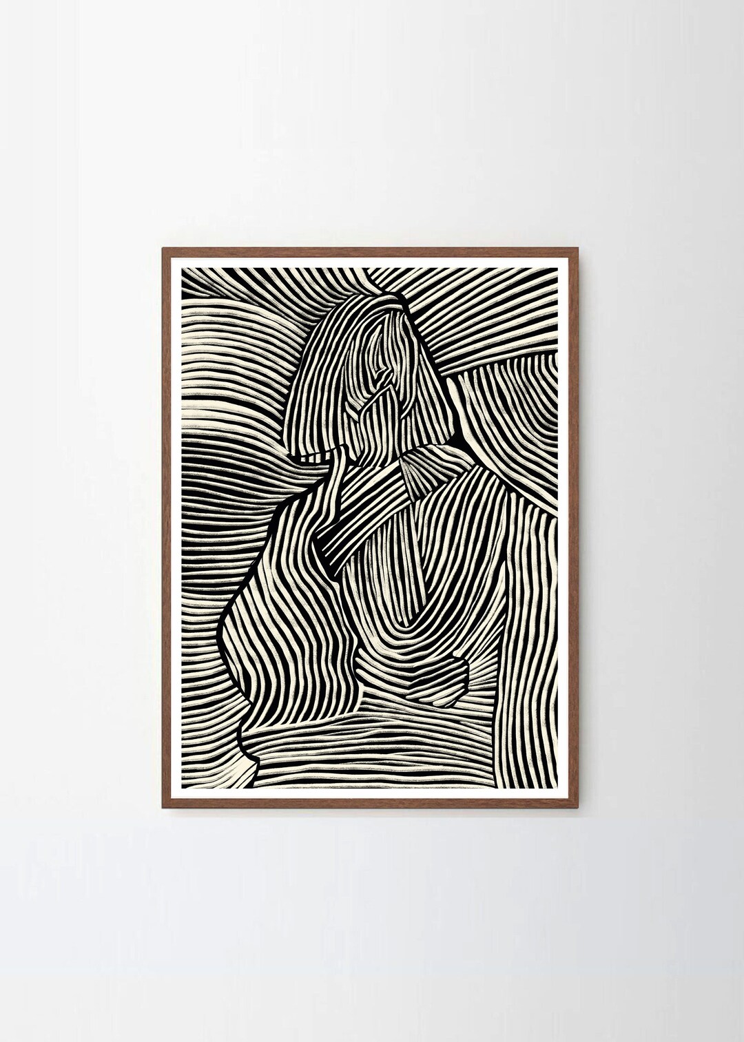 Mid Century Modern Woman Line Art Print: Abstract Female Figure ...