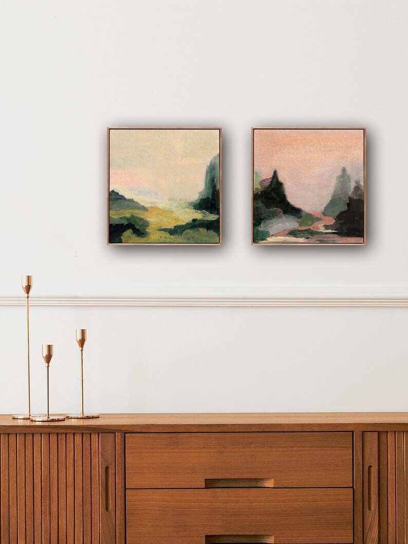 Set of 2 Landscape Print Set of Two Landscape Painting - Etsy
