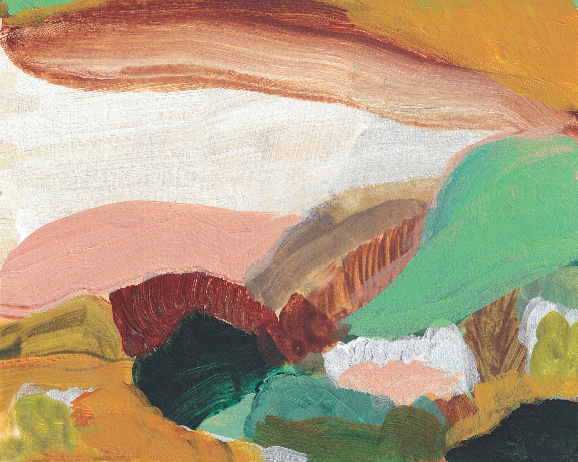 Set of 2 Abstract Landscape Printable Wall Art Print Soft - Etsy