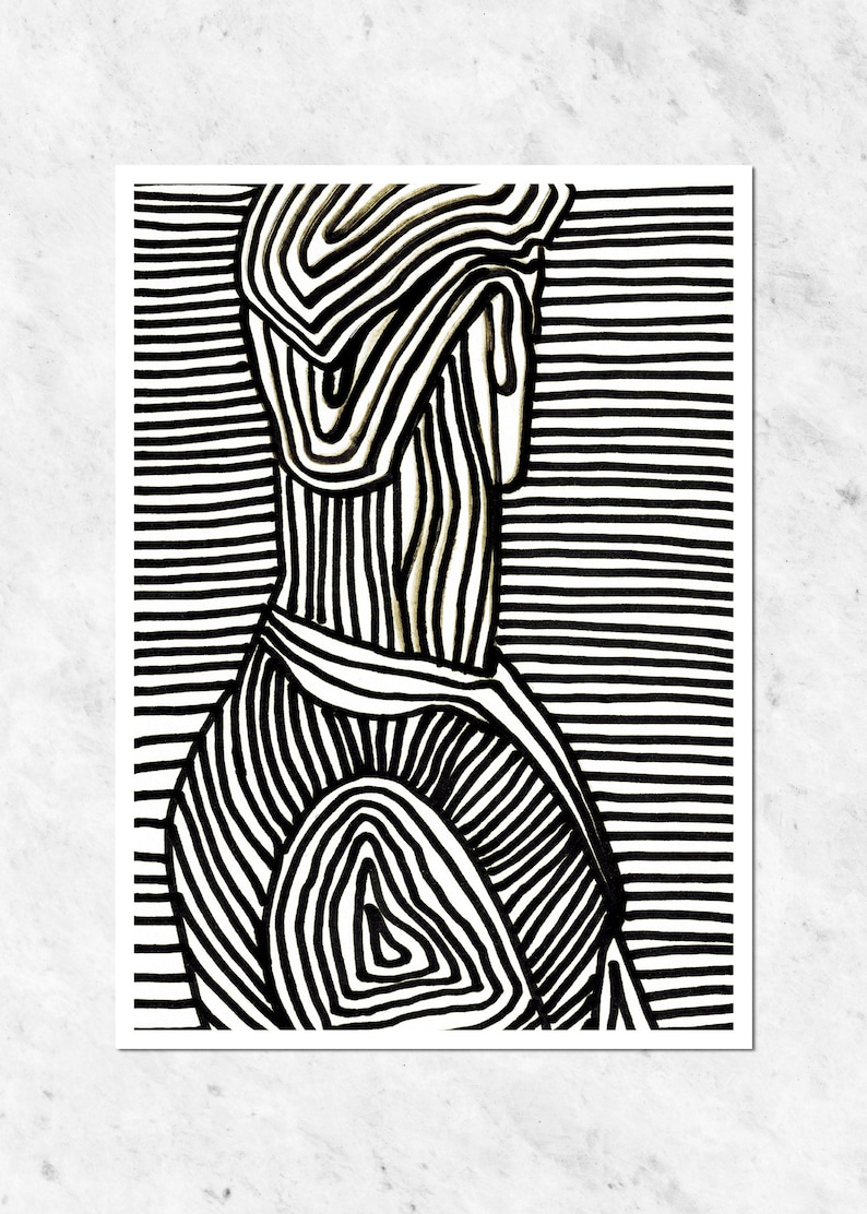 Man Body Line Drawing Male Figure Art Abstract Masculine - Etsy