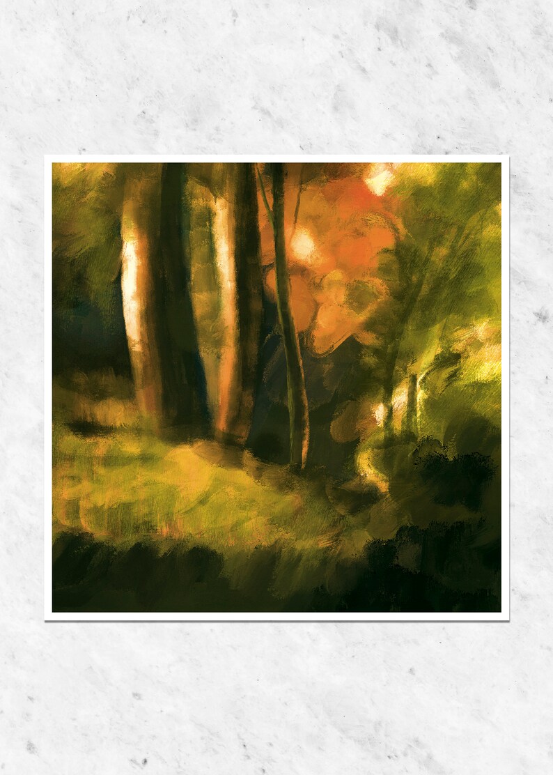 Forest Print Set of 2 Forest Landscape Print Abstract - Etsy