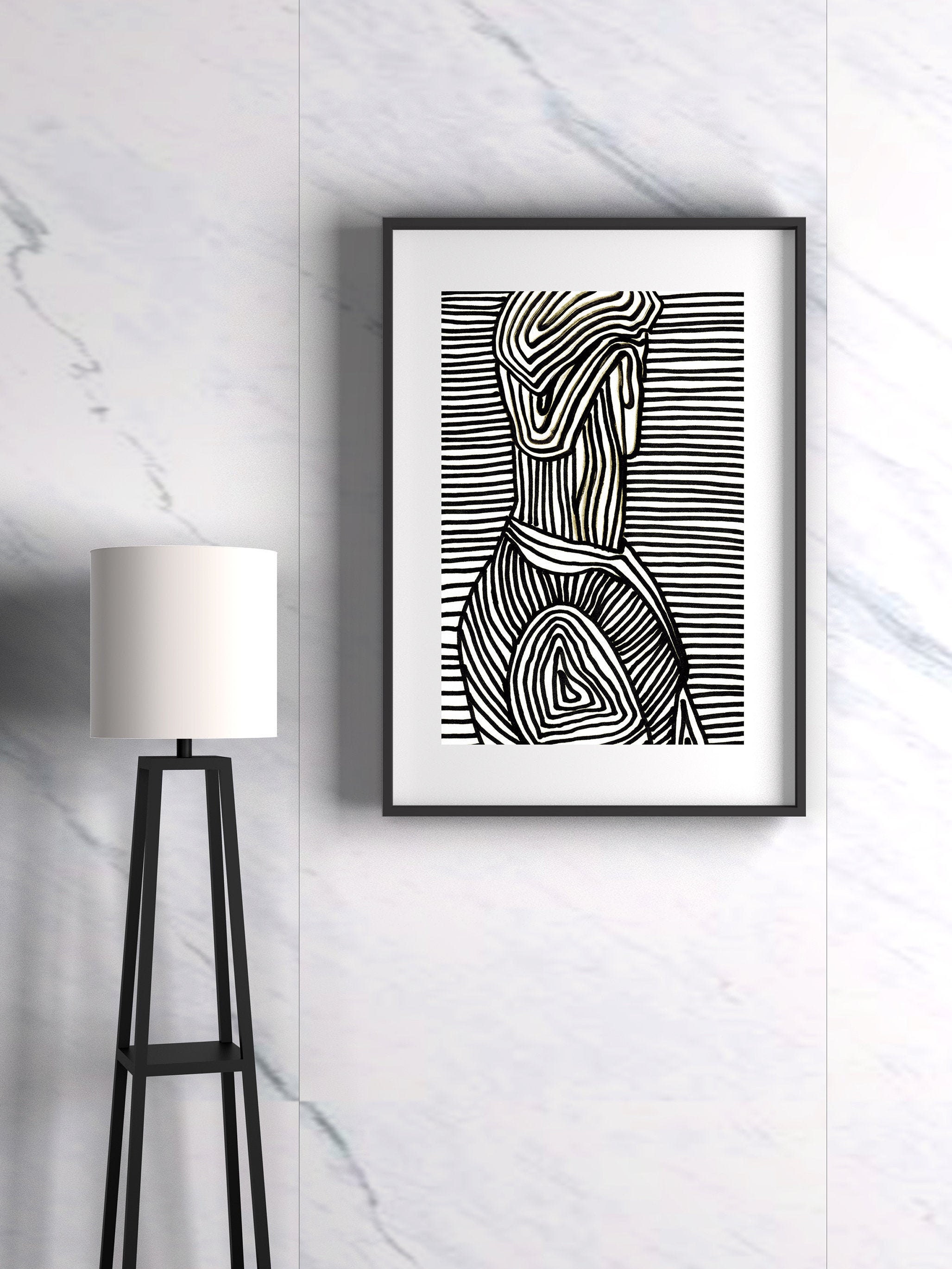 Man Body Line Drawing Male Figure Art Abstract Masculine - Etsy