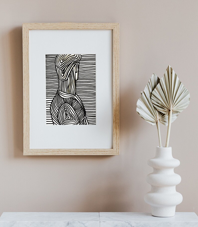 Man Body Line Drawing Male Figure Art Abstract Masculine - Etsy