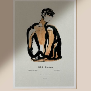 Minimalist Scandinavian Print, Man Body Line Drawing, Abstract Male ...