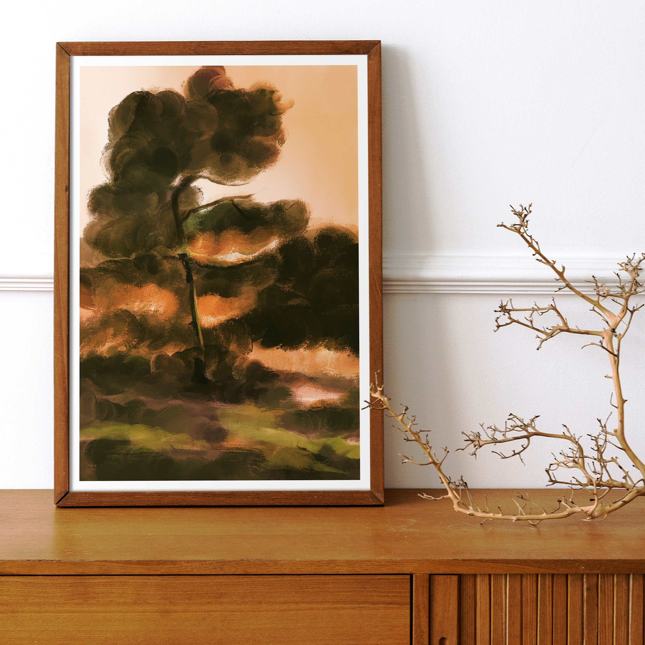 Landscape Nature Trees Dawn Forest Print Forest at Dawn - Etsy