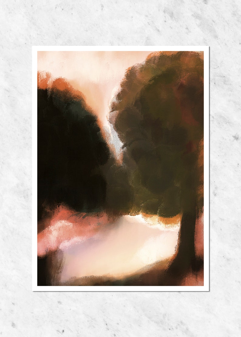 Calm Nature Wall Art Peaceful Forest Peaceful Minimalist - Etsy