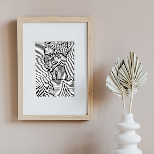 Man Body Line Drawing, Male Figure Art, Abstract Masculine Figure Line ...