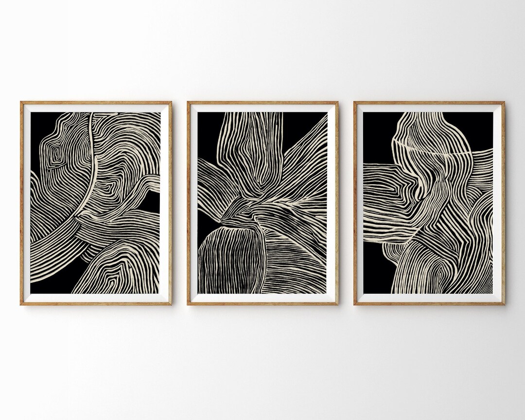 Modern Simple Neutral Gallery Wall Art Set of 3 Nordic Prints Simple ...