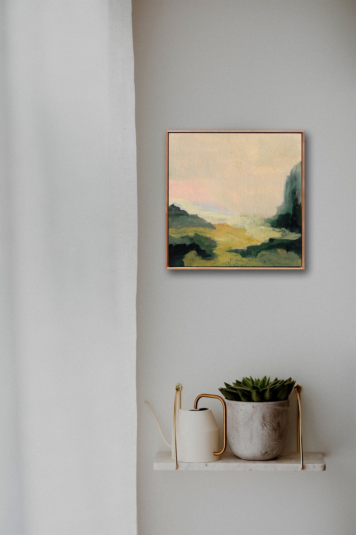 Square Abstract Landscape Art Print: Neutral Farmhouse Decor (digital ...