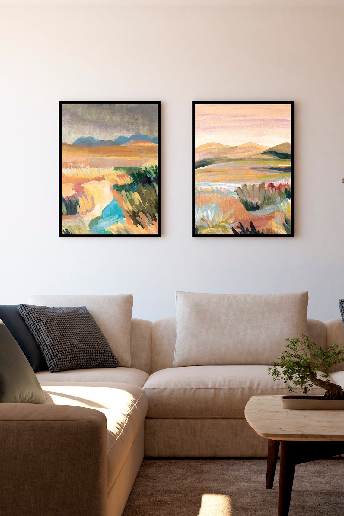 Landscape Print Set of 2 Landscape Watercolor Print Abstract - Etsy