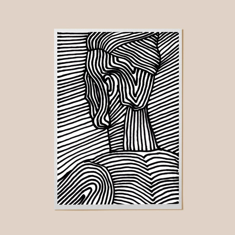 Man Body Line Drawing Male Figure Art Abstract Masculine - Etsy