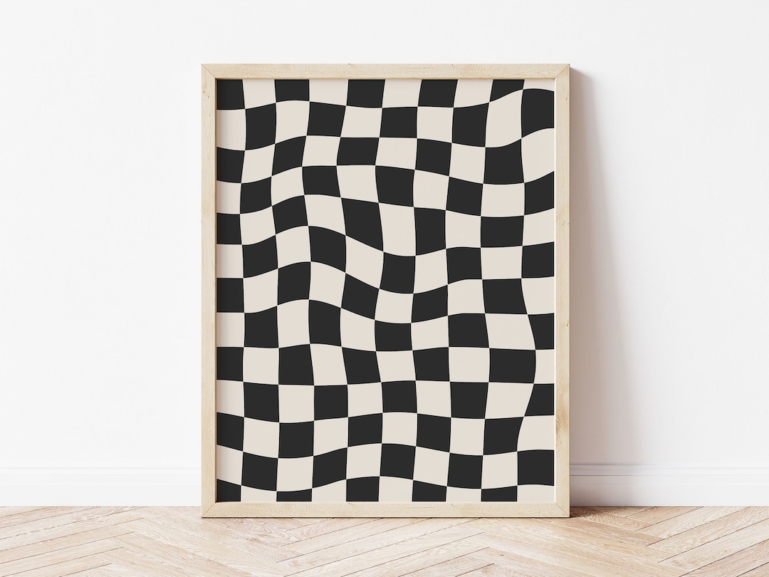 Black and White Checkered Decor, Funky Wall Art Digital Download ...