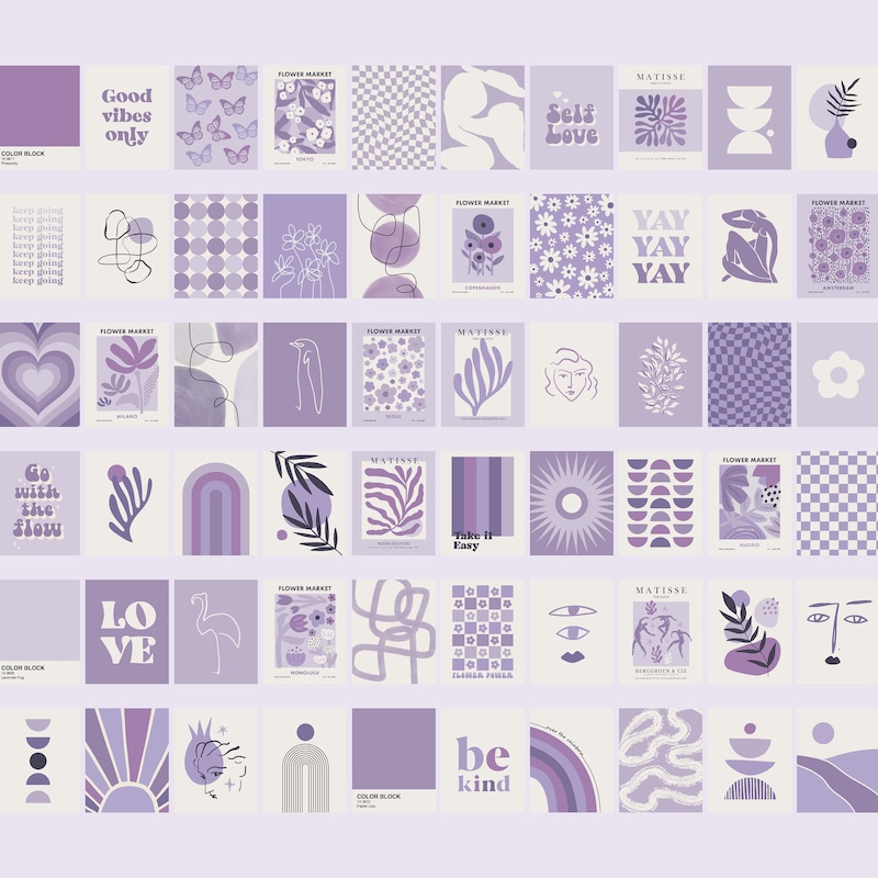 Purple Wall Collage - Etsy