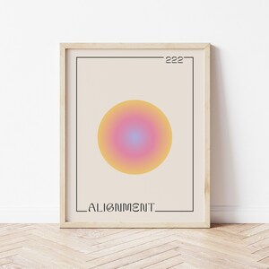 Aura Circle Gradient Poster, Angel Number 222, Law of Attraction Wall ...