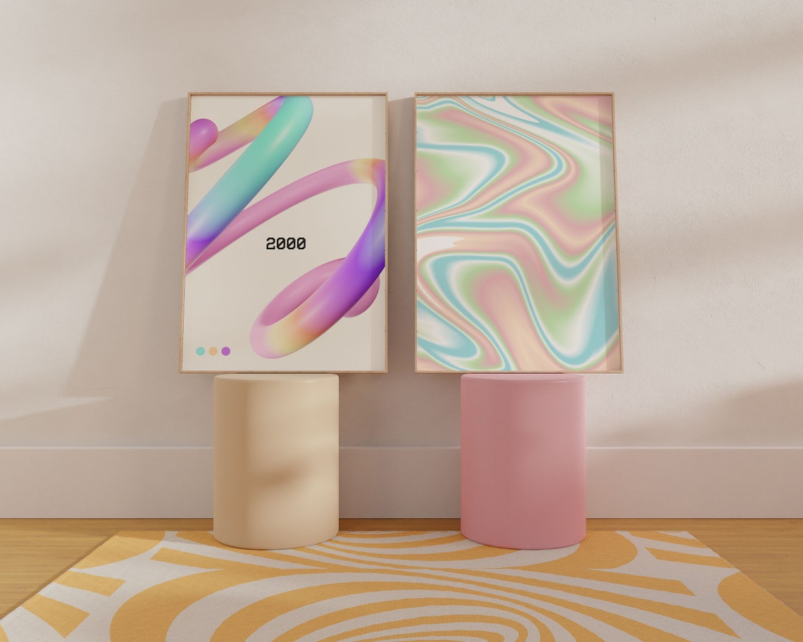 Y2K Funky Wall Art Set, 2000s Aesthetic Posters, Preppy Stuff Room ...