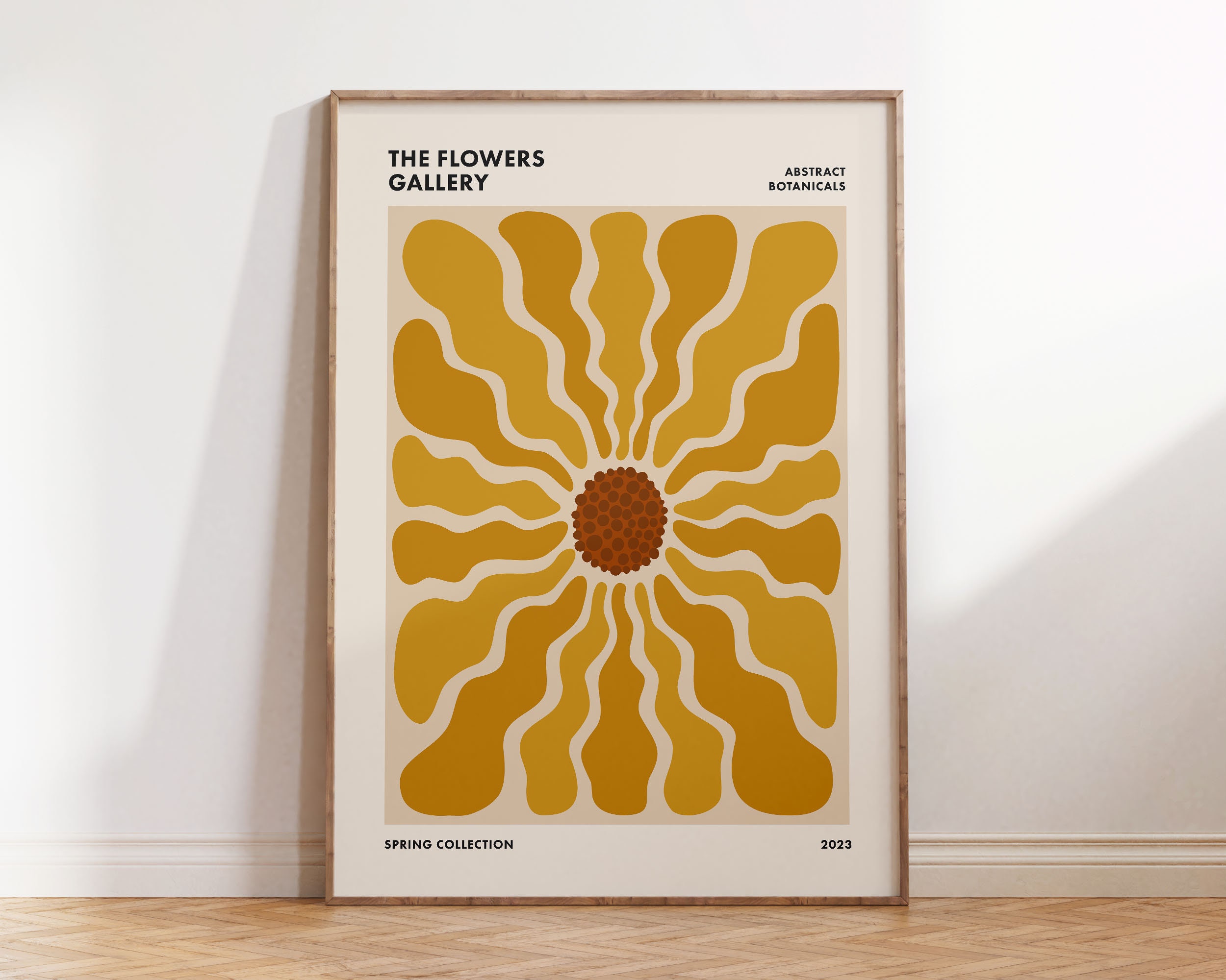 Funky Retro Floral Print, Flower Market Poster, Abstract Colorful ...