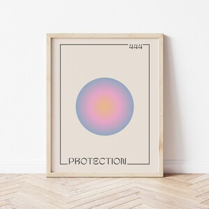 Angel Number 444 Poster, Aura Gradient Affirmation Print, Pastel Y2k ...