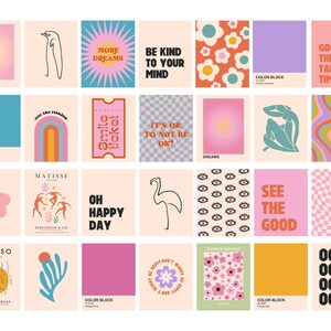 Funky Retro Wall Collage Kit, Groovy Preppy Room Decor, 60s 70s ...