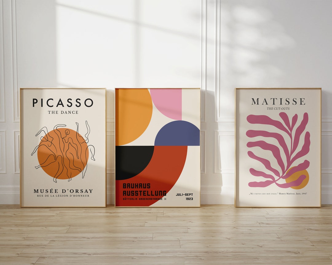 Eclectic Set of 3 Prints, Trendy Colorful Exhibition Posters, Matisse ...