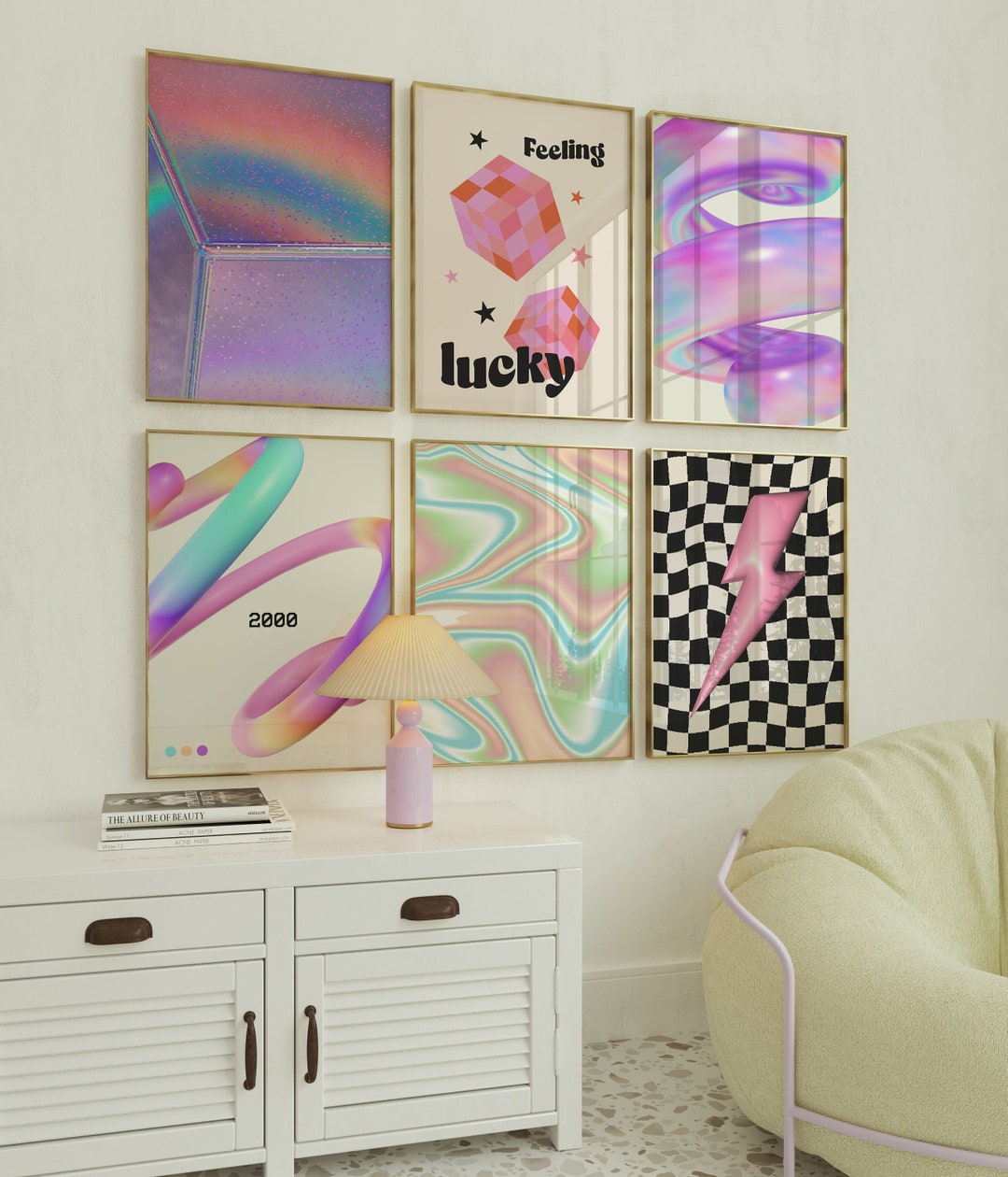 Y2K Funky Wall Art Set, 2000s Aesthetic Posters, Preppy Stuff Room ...