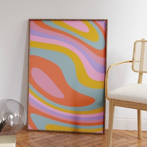 Funky Groovy Wall Art, Retro Psychedelic Print, 60's 70s Aesthetic ...
