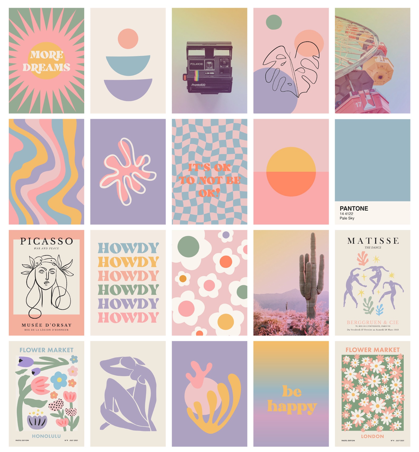 Danish Pastel Wall Collage Kit Flower Market Prints Matisse - Etsy