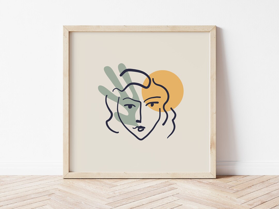 Matisse Face Line Art Drawing, Square Downloadable Print - Etsy
