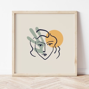 Matisse Face Line Art Drawing, Square Downloadable Print - Etsy