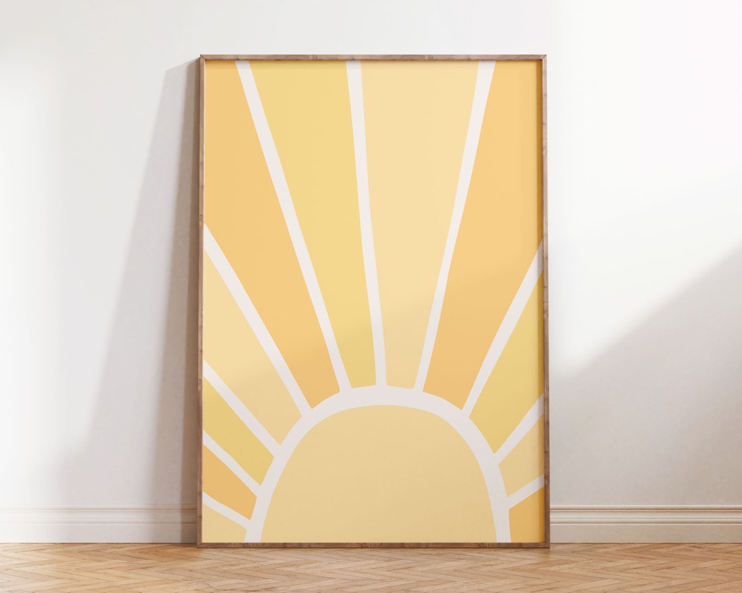 Boho Sun Yellow, Pastel Room Decor Aesthetic Instant Download - Etsy