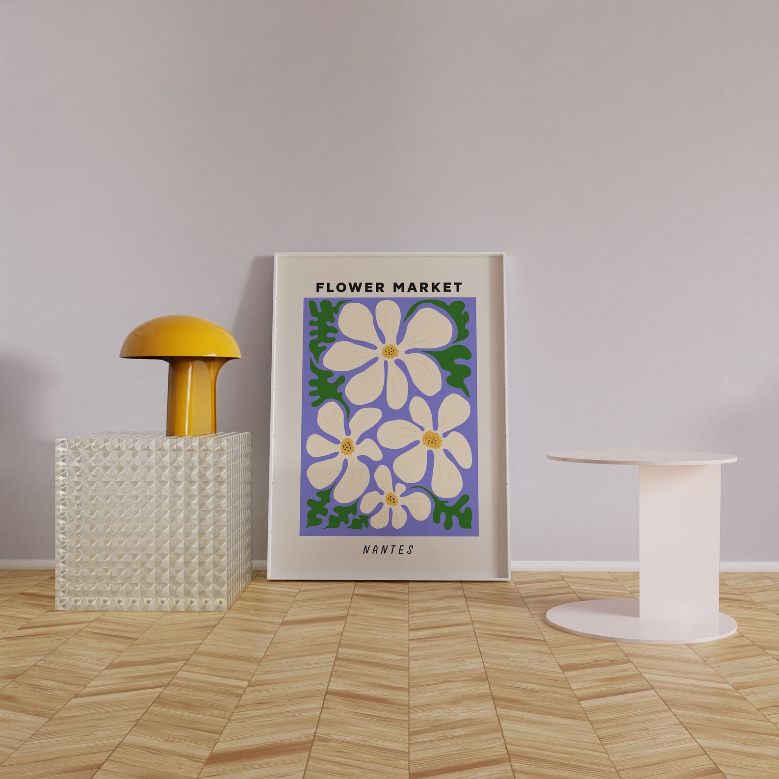 Flower Market Poster Nantes, Cute Room Decor, Eclectic Botanical Print ...