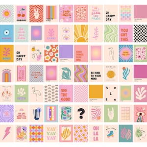Funky Retro Wall Collage Kit Groovy Preppy Room Decor 60s - Etsy