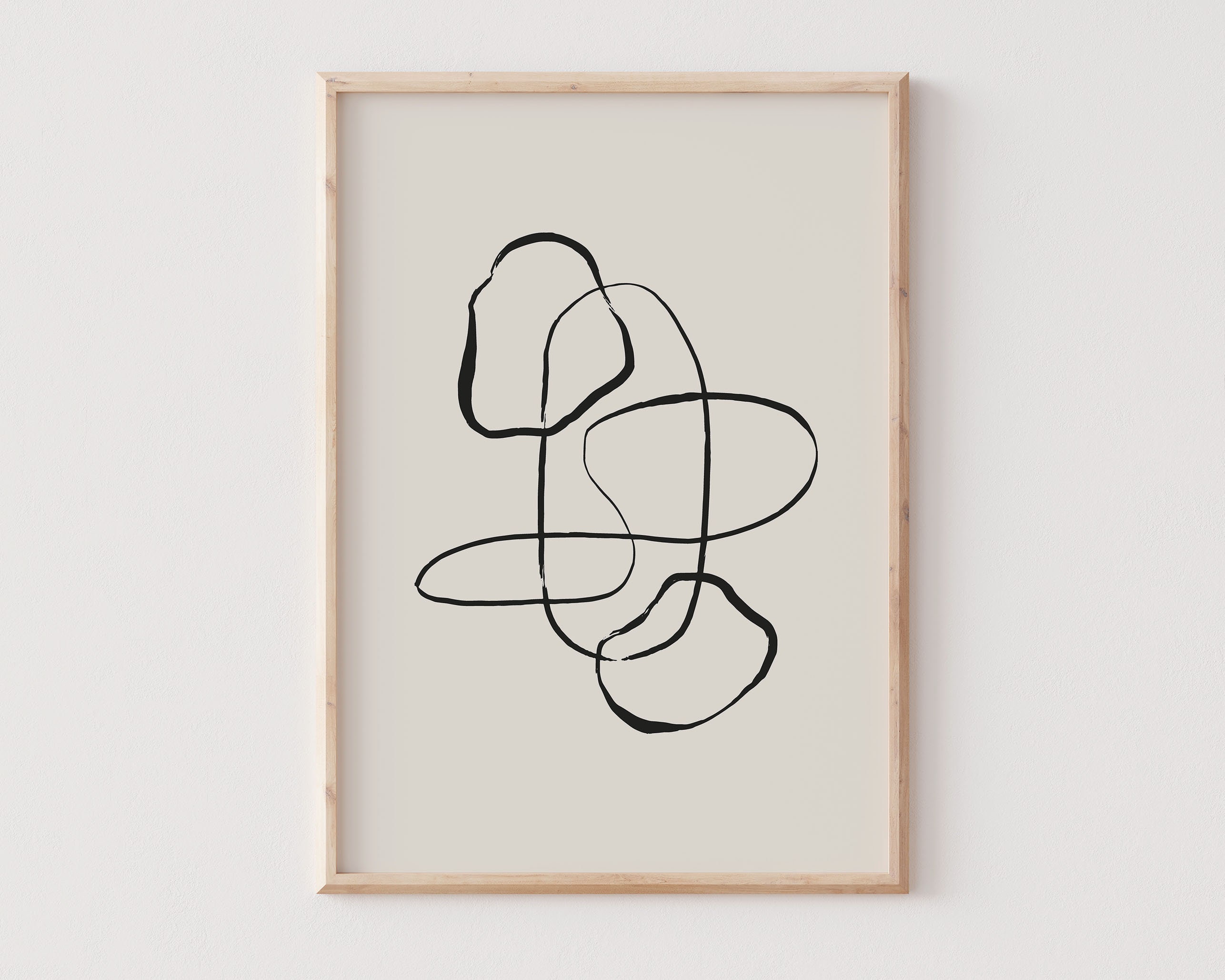 One Line Art Brush Stroke Print Abstract Minimalist Doodles - Etsy