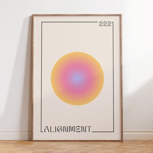 Aura Circle Gradient Poster, Angel Number 222, Law of Attraction Wall ...