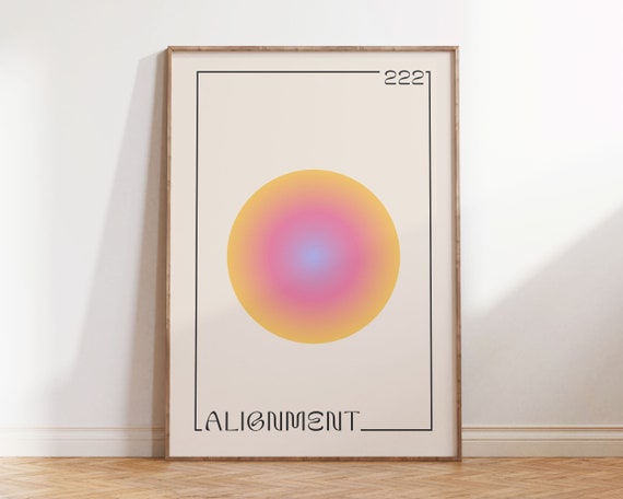 Aura Circle Gradient Poster Angel Number 222 Law of - Etsy