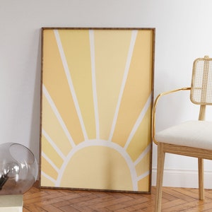 Boho Sun Yellow, Pastel Room Decor Aesthetic Instant Download - Etsy