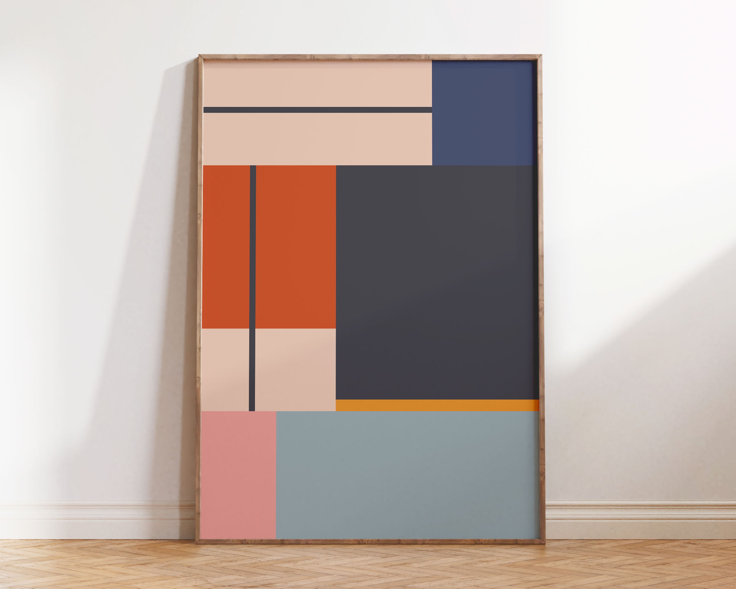 Mid Century Modern Retro Poster, Bauhaus Abstract Geometric Print ...