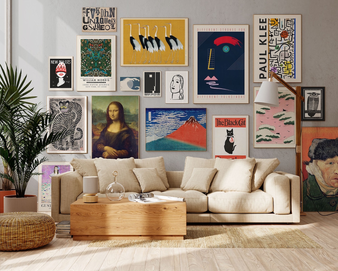 Maximalist Gallery Wall Set, Eclectic Vintage Wall Art, Trendy ...