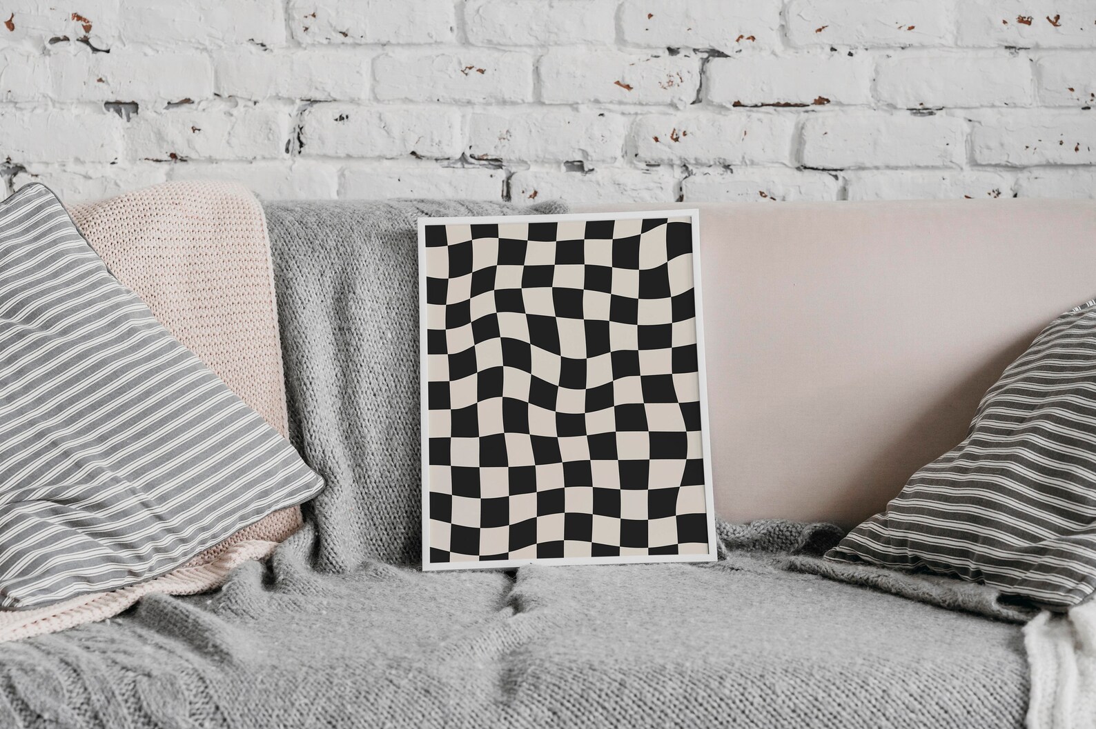 Black and White Checkered Decor Funky Wall Art Digital - Etsy