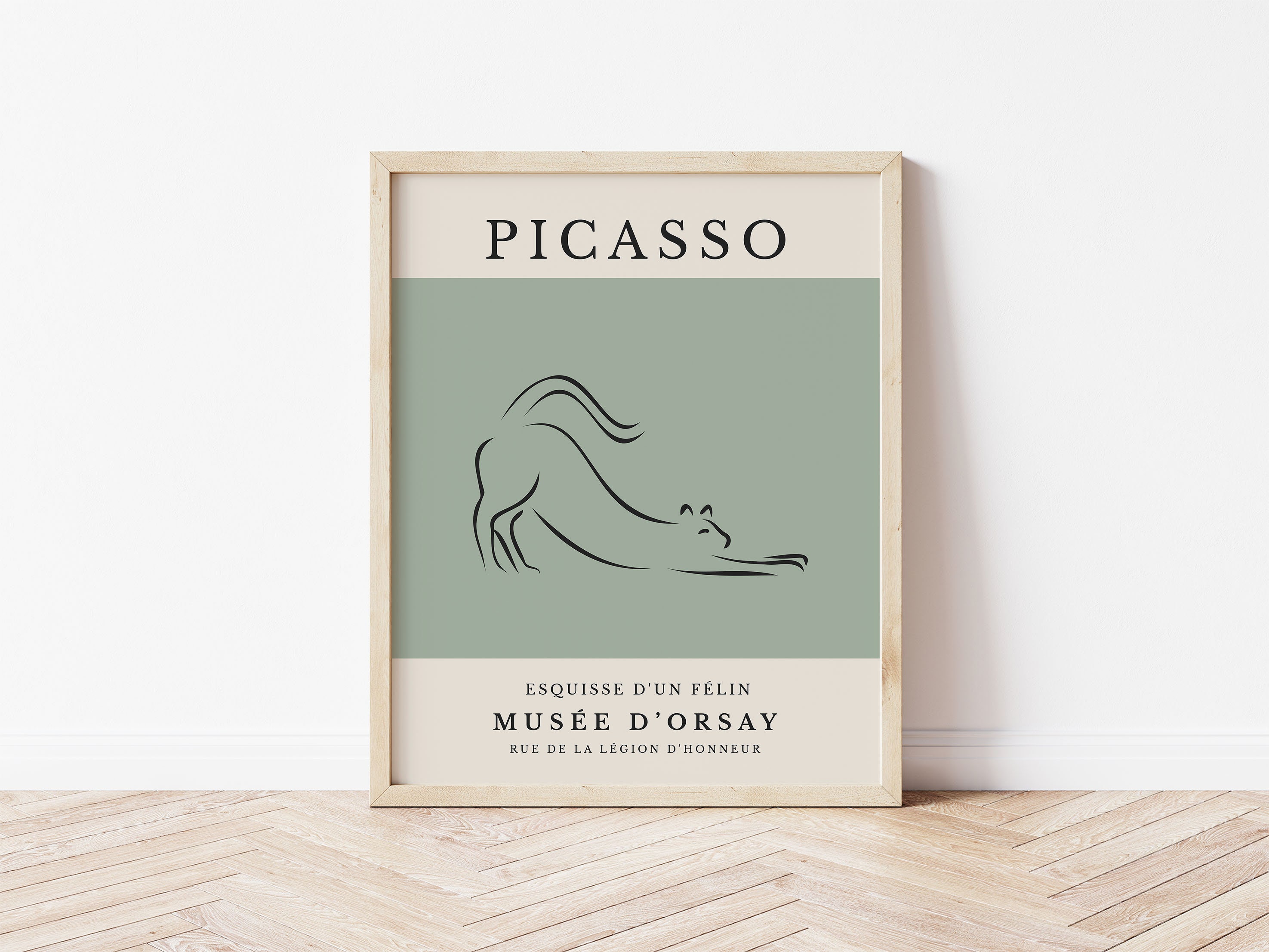 Picasso Cat Line Art Print Animal Sketch Exhibition Poster - Etsy