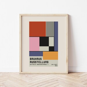 Bauhaus Exhibition Poster 1923, Geometric Mid Century Modern Wall Art ...