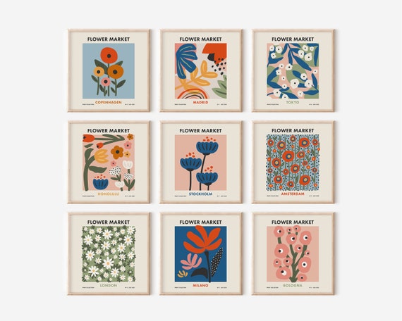 Spring Decor Gallery Wall Set Trendy Colorful Wall Art Set of - Etsy