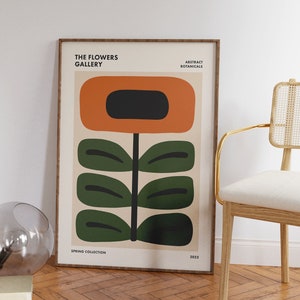 Vintage Retro Floral Print, Flower Market Poster, Abstract Eclectic ...