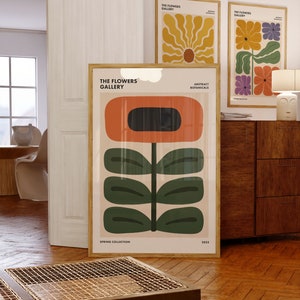 Vintage Retro Floral Print, Flower Market Poster, Abstract Eclectic ...