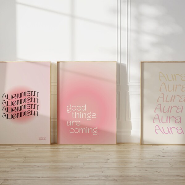 Pink Aura Poster Set - Etsy