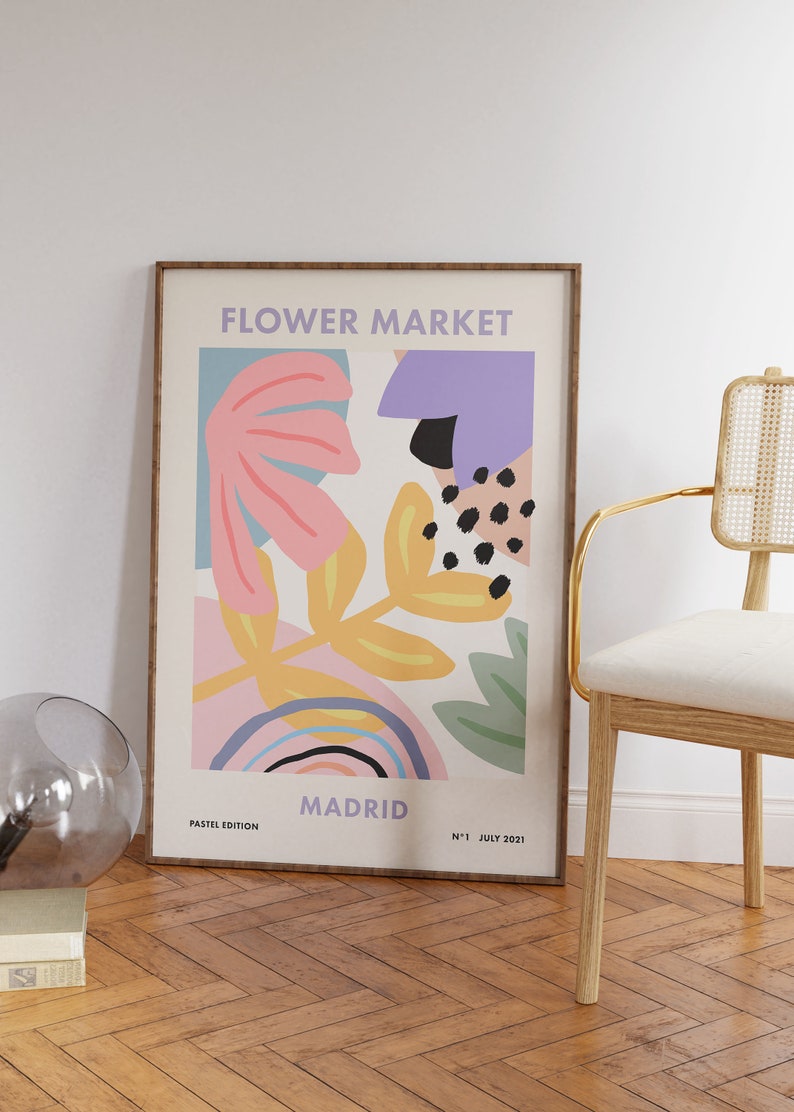 Flower Market Poster Preppy Room Decor Pink Girly Wall Art - Etsy