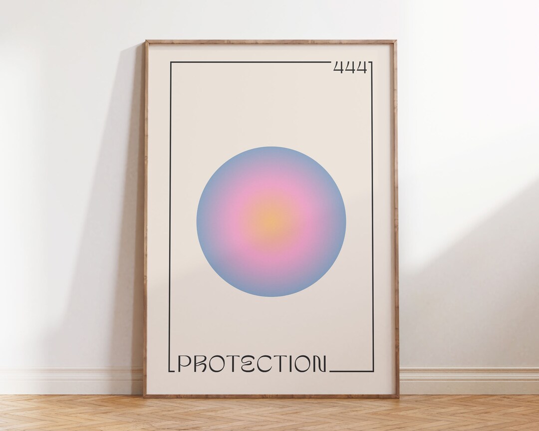 Angel Number 444 Poster, Aura Gradient Affirmation Print, Pastel Y2k ...