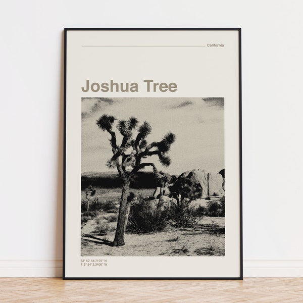 Retro Joshua Tree Poster - Etsy